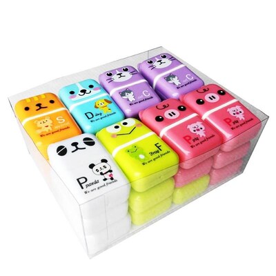 1pc Roller Eraser Cute Animal Smear Cleaning Primary School
