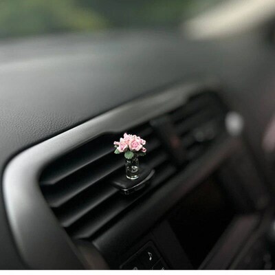 Dainty roses car center console window ornament mini cure ca