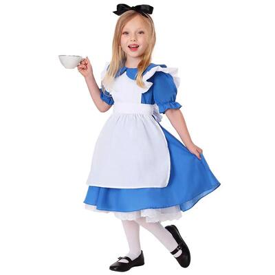 Children Girl Blue Alice In Wonderland Halloween Costume For
