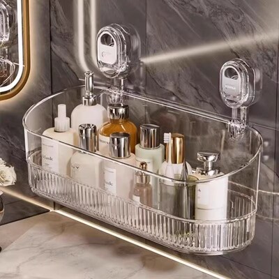 Suction Cup Storage Rack for Kitchen, Bathroom, and Toilet