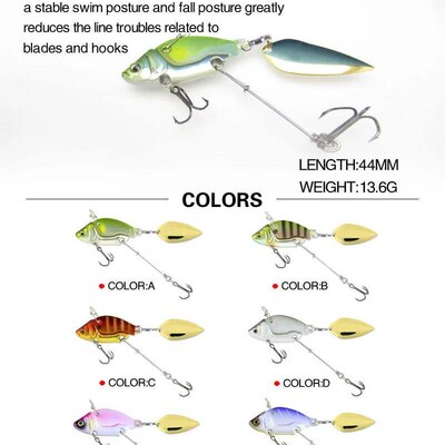 Fishing Lures Wobble Rotating Metal Vib Vibration Bait Winte