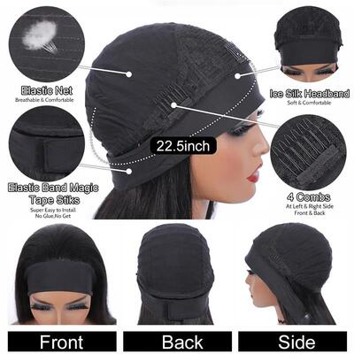 Headband Wigs Body Wave Brazilian Human Hair Wig with Headba