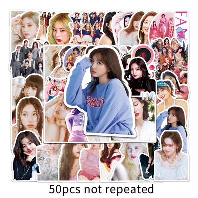 10/50Ps Kpop Cartoon Twie Girl Group ers For Laptop Skateboa