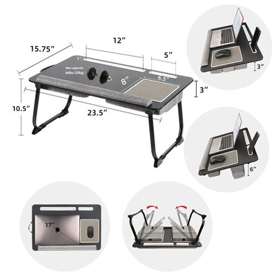 MUMUCC Portable Bed Table For Laptop Folding With Foldable C