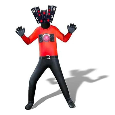 Skibidi Toilet kostum Cosplay Speaker permainan Pria Tv kost