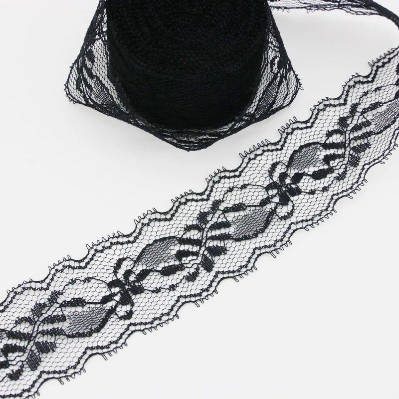 (10 yards/roll) Black lace fabric ribbon Webbing Decoration