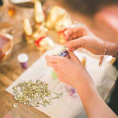 50 Pcs Metal Brads Scrap Paper Fasteners Craft Beads