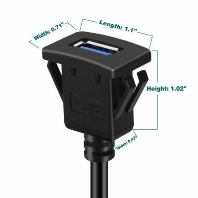 USB 3.0 Panel Flush Mount Extension Cable with Buckle for Ca