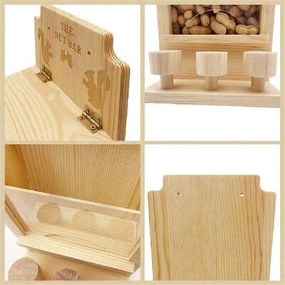 Feeding Container Wooden Squirrel Feeder Hanging