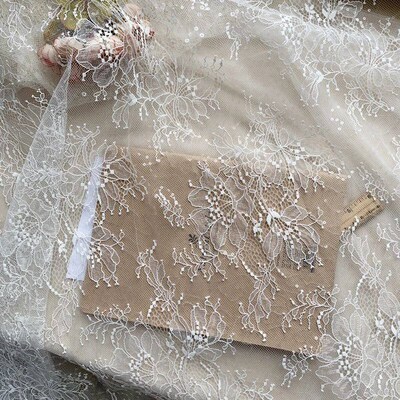 1meter Price Off White Small Sequins Wedding Base Fabric Tab