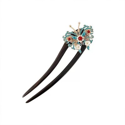 Hair accessories paired with qipao headwear古筝演出头饰