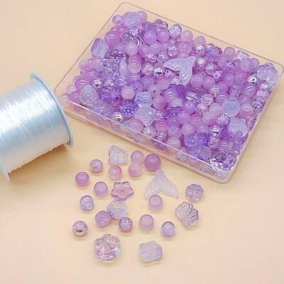 Glass scattered beads diy bracelet necklace  accessories