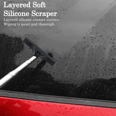 Car Rearview Mirror Wiper Stainless Steel Telescopic Retract