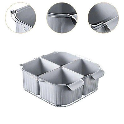 Divided Draining Basket Washing Basket Portable Food