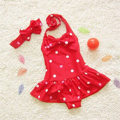 Girls swimsuit Polka dots Design Children swimwear One-Piece