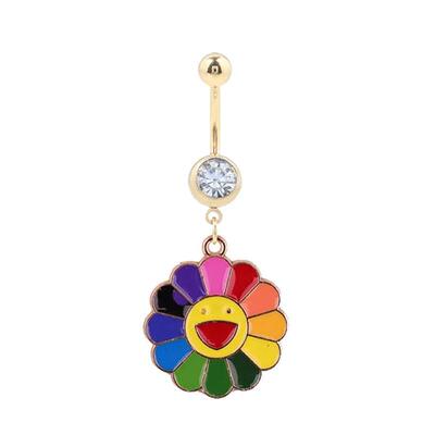 1PC Stainless Steel Crystal Belly Button Ring Dangle Fashion