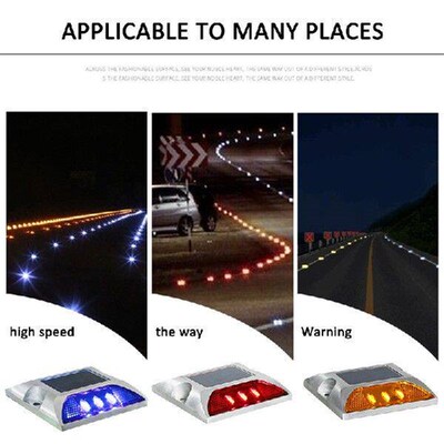 Solar Spike Small Square Twosided 6LED Warning Lamp