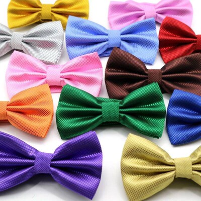 Hot Pure Mens Bow Tie Adjustable Butterfly Neckties Solid P