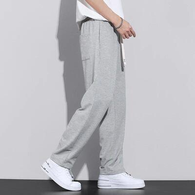 Mens Gray Khaki Leisure Daily rend Pants Male Summer Thin M