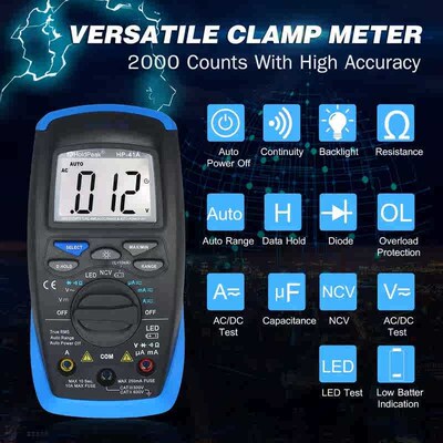 Holdpeak Digital Multimeter TRMS 2000 Counts LCD Auto