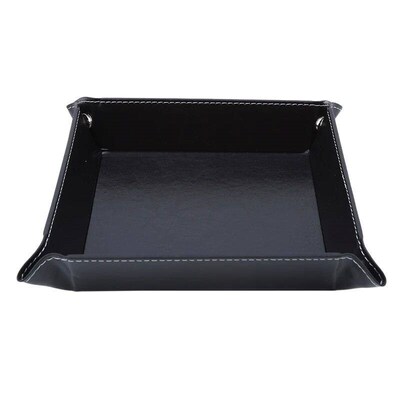 Creative PU Leather Valet Trinket Folding Tray Collapsible P