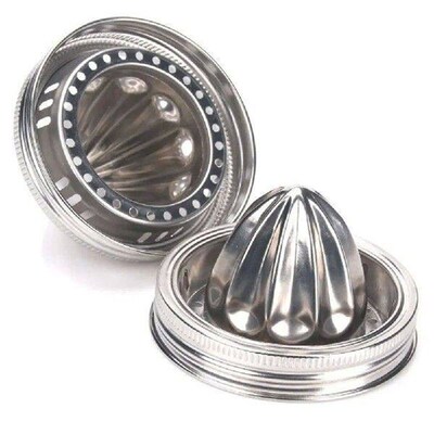 Mason Jar Hand Squeezer Top Stainless Steel Fruit Reamer