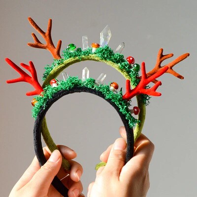 Fantasy Forest Mossy Mushroom Crown Fairy Headband Woodland