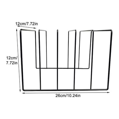 Metal Record Rack Black Iron Desktop Storage Book Rack File