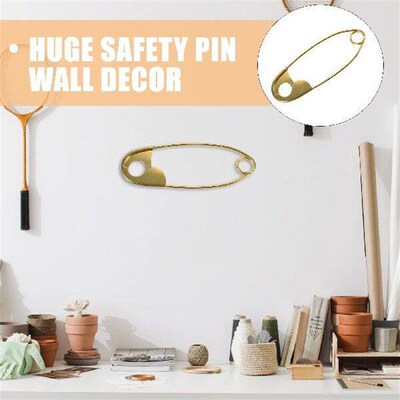 22cm Oversized Metal Safety Pin Wall Decor 3D Sculpture for