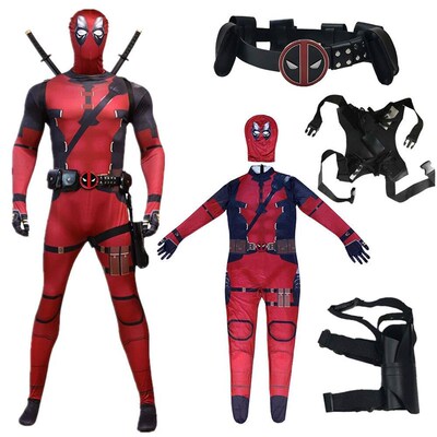 DEADPOOL Costumes Kids Adults Superhero Cosplay Bodysuit