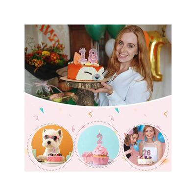 Cake Numeral Candles ,Birthday Candle  pink Colour Creative