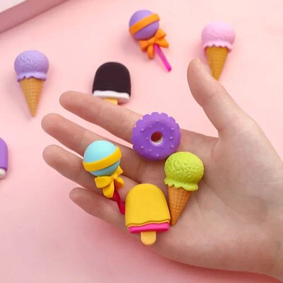4Pcs/box Cute Eraser Donut Ice Cream Modeling Rubber Erasers
