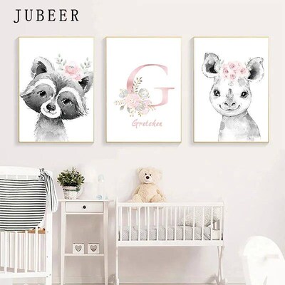 Cute Animal Poster Decoration Bedroom Girl Room Wall  Painti