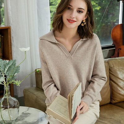 collar Autumn Winter Sweater pullovers Women 2021 loose thic