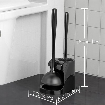 Toilet Plunger and Bowl Brush Combo for Bathroom Cleaning
