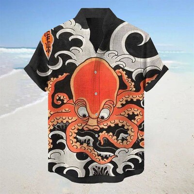 Imagining an exaggerated Hawaiian shirt with tropical