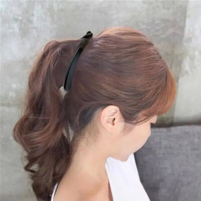 11cm Black Round Banana Clip Korean Style Women Lady Scrunch