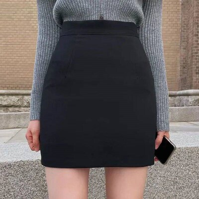 Xpqbb Black Gray Womens Mini Skirt Korean Fashion High Wais
