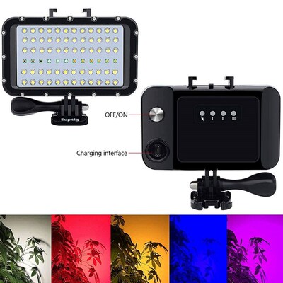 147ft Waterproof Accessories Mount 72 Led Video Dive Lightin