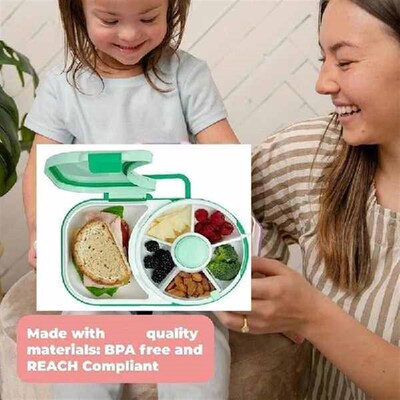 Bento Style Lunch Box With Snack Spinner Divided Lunch