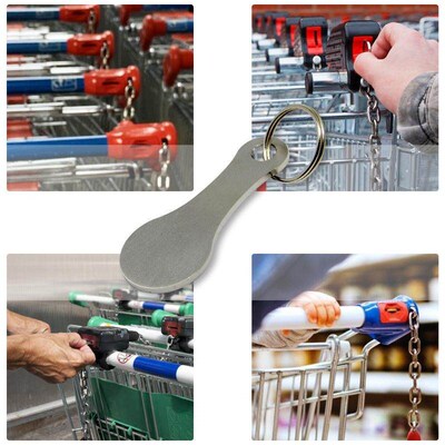 DIY Shopping Trolley Tokens 2pcs Couple Key Chains Decorativ