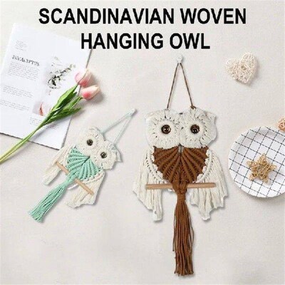 Owl Macrames Wall Hanging Tapestries Macrames Wall