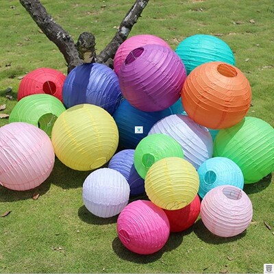 1pc 16Inch 40cm Paper Lanterns White Pink Hanging Lanterns