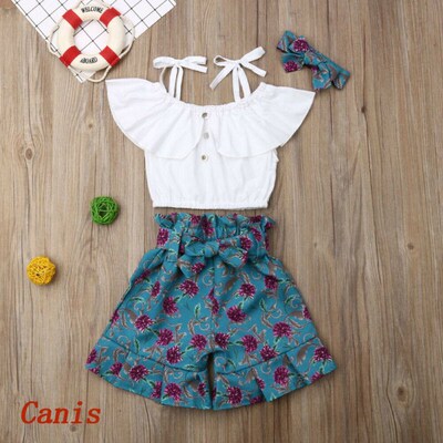 2023 Pudcoco Toddler Baby Girl Floral Outfits Clothes T-shir