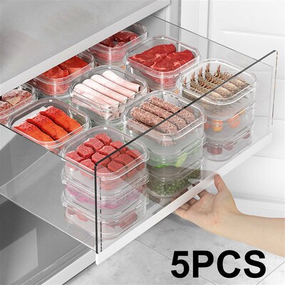 Refrigerator Storage Box Fridge Organizer Meat Fruit Vegetab