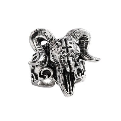Retro Punk Men Ring Demon Skeleton Hip Hop Rock Locomotive R