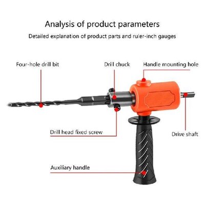 Hand Electric Drill Changed to Electric Hammer Impact Drill