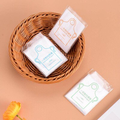 Individually Wrapped Thick Plastic Aprons, Transparent and W