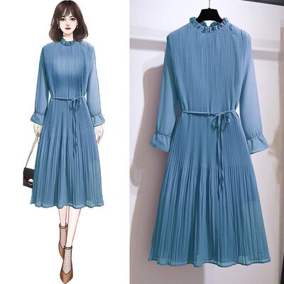 Woman Dresses Womens Spring 2021mm Pleated Chiffon Dress Ve