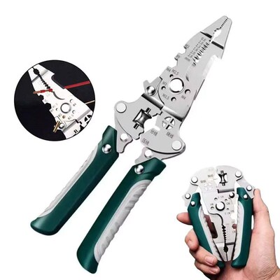 Multifunctional folding electrician wire stripping and cutti
